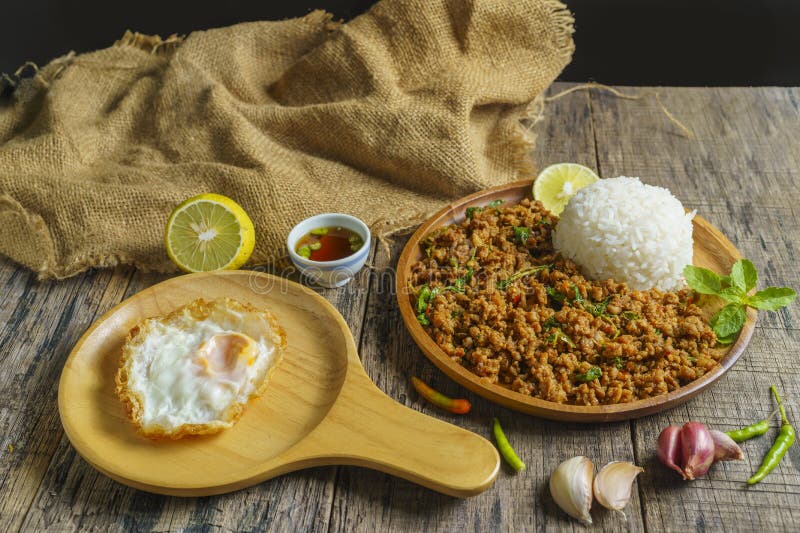 Stir Fried Basil stock photo. Image of breakfast, jasmine - 244938850