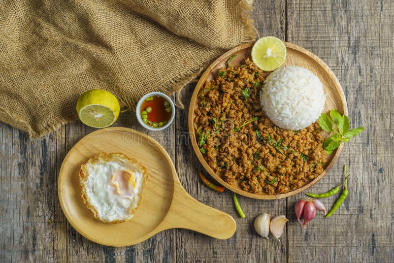 Stir Fried Basil stock photo. Image of garlic, asian - 244938848