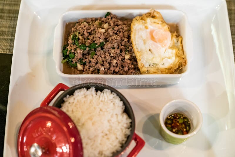 Beef basil rice stock image. Image of dinner, basil, fried - 99578935