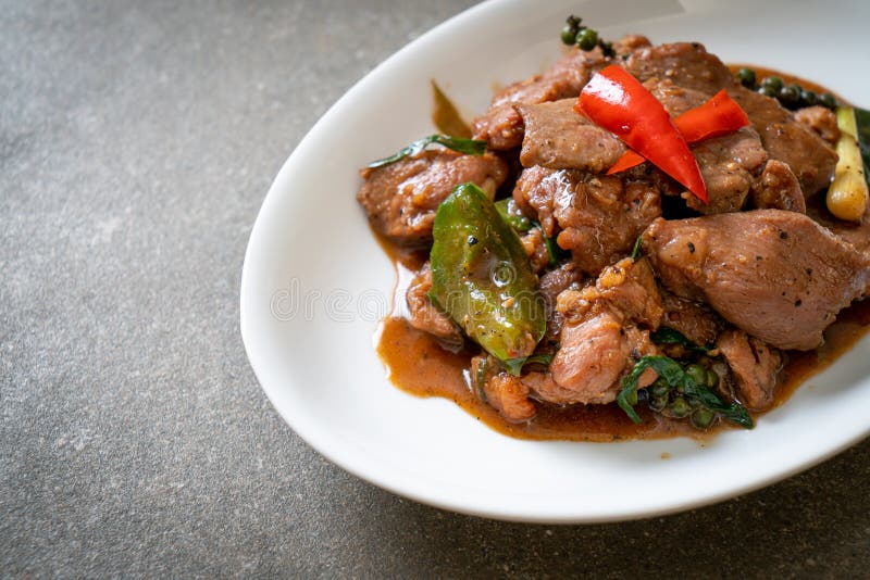 Stir-Fried Black Pepper with Duck Stock Image - Image of healthy, meal ...