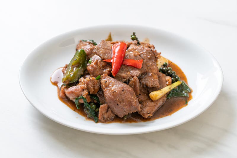 Stir-Fried Black Pepper with Duck Stock Photo - Image of delicious ...