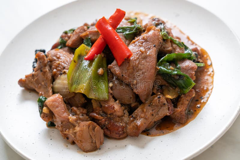 Stir-Fried Black Pepper with Duck Stock Photo - Image of food, dish ...
