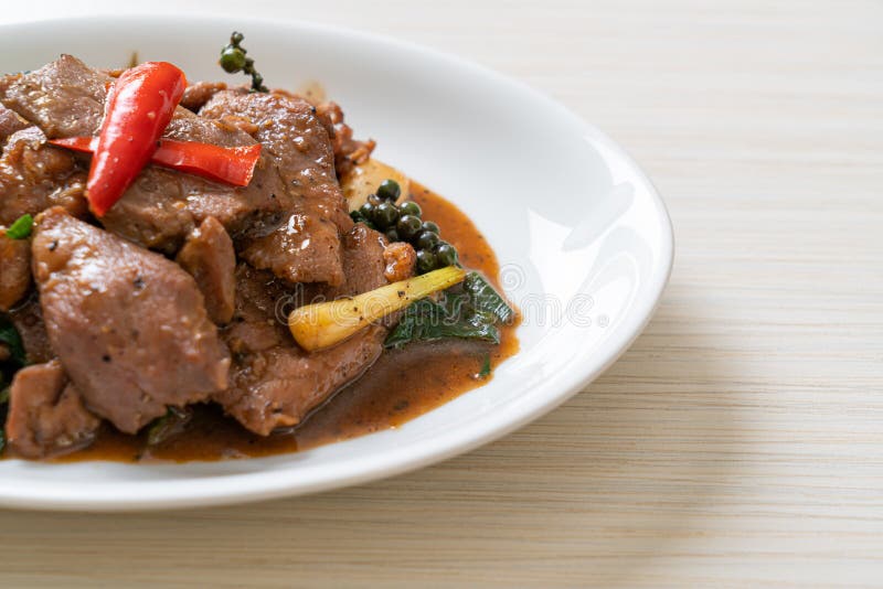 Stir-Fried Black Pepper with Duck Stock Image - Image of plate, dish ...