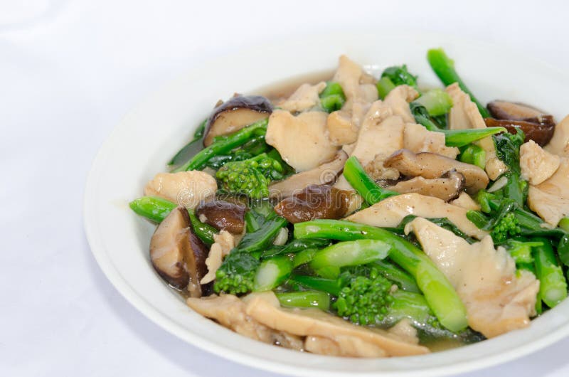 Stir Fried Broccoli Mushrooms Stock Image Image Of Closeup Dish