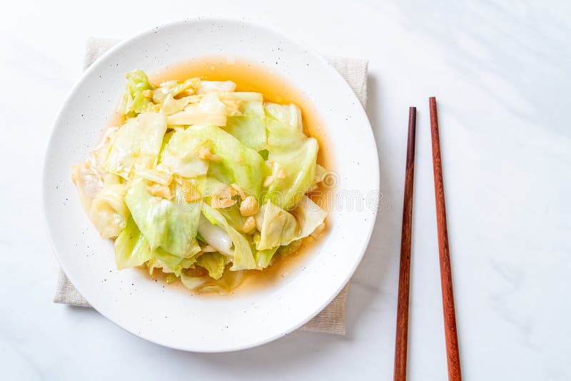 Stir-Fried Cabbage with Fish Sauce Stock Image - Image of gourmet ...