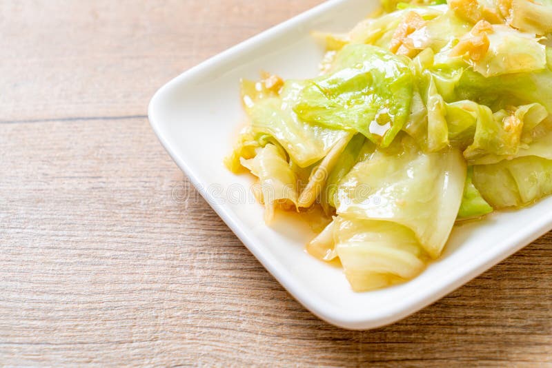 Stir-Fried Cabbage with Fish Sauce Stock Image - Image of round, asian ...