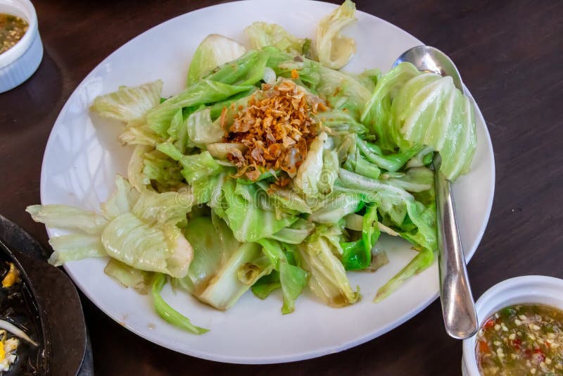 Stir-fried Cabbage with Fish Sauce Stock Photo - Image of homemade ...