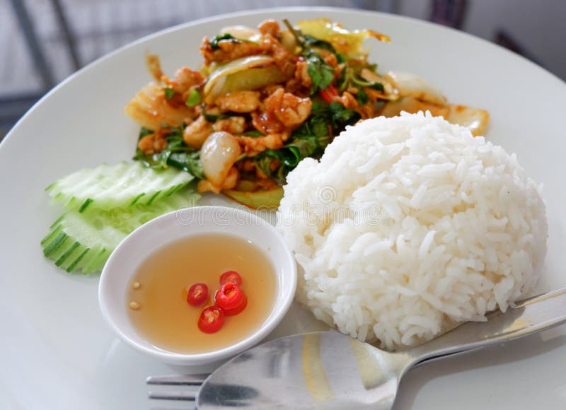 Fried Chilli Chicken with Rice Ripe Stock Photo - Image of cucumber ...