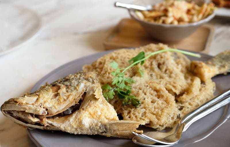 Stir Fried Fish with Salt Sauce Stock Image - Image of healthy, sauce ...