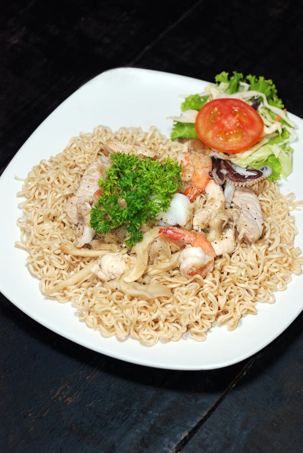 Stir fried instant noodles stock photo. Image of close - 33721216