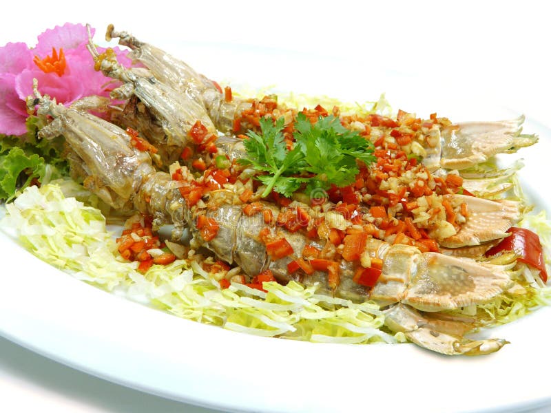 Stir Fried Mantis Shrimp with Garlic Stock Photo - Image of thai, menu ...
