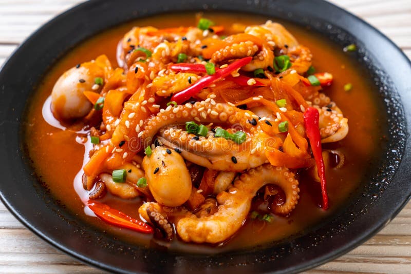 Stir-fried Octopus or Squid with Korean Spicy Paste (osam Bulgogi Stock ... Stir-fried Octopus or Squid with Korean Spicy Paste (osam Bulgogi Stock ...