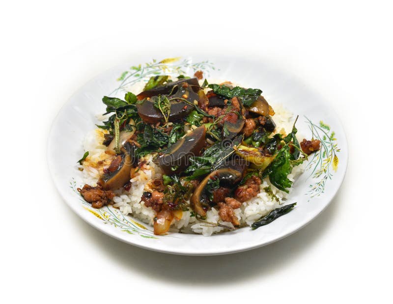 Stir Fried Pork holy basil stock image. Image of delicious - 114517967