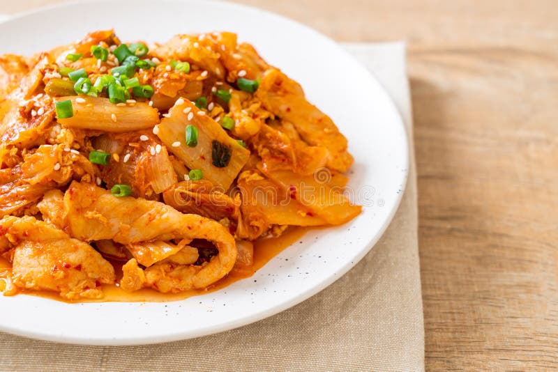 Stir-fried Pork with Kimchi Stock Image - Image of healthy, asia: 155291643