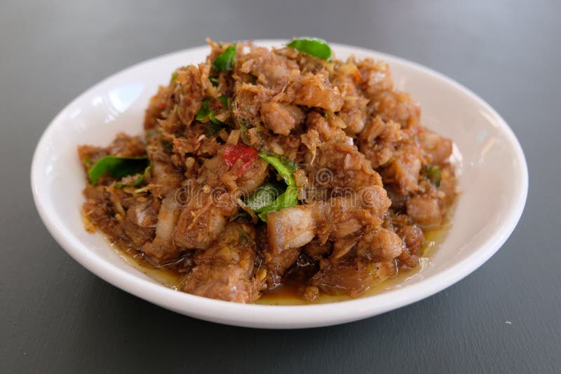 Stir-fried Pork with Shrimp Paste Moo Pad Kapi Thai Food Spicy Dish ...
