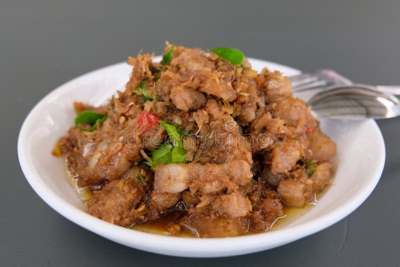 Stir-fried Pork with Shrimp Paste Moo Pad Kapi Thai Food Spicy Dish ...