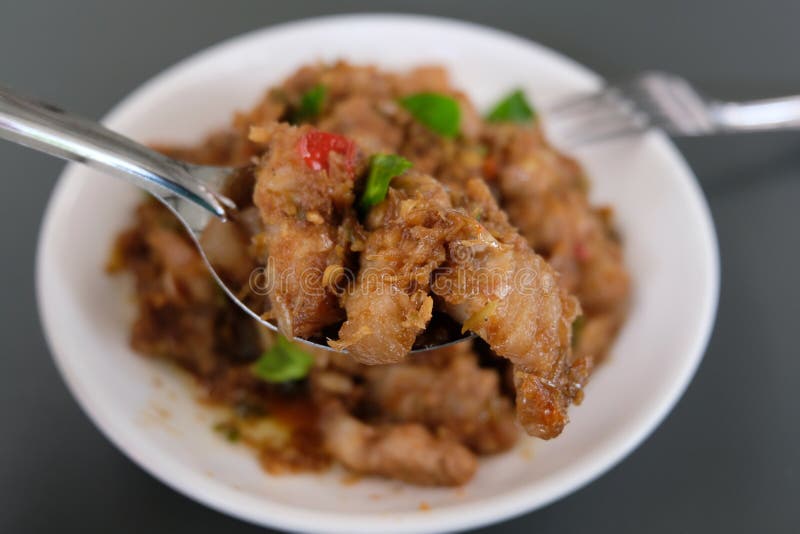 Stir-fried Pork with Shrimp Paste Moo Pad Kapi Thai Food Spicy Dish ...