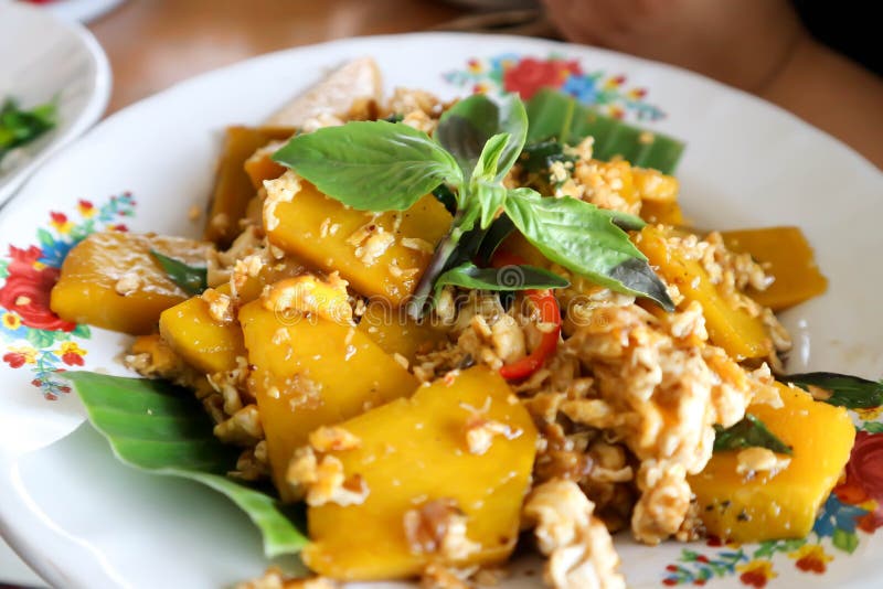 Stir Fried Pumpkin, Stir Fried Vegetable Stock Image - Image of food ...