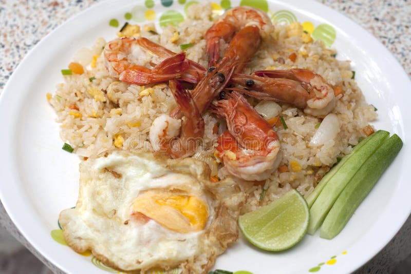 Stir-fried rice stock photo. Image of prawn, onion, cucumber - 97277650