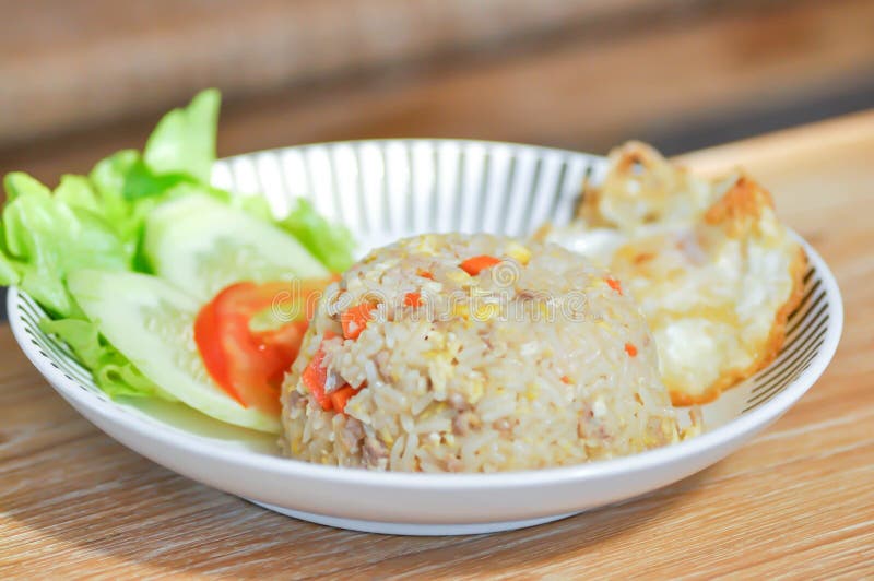 Stir Fried Rice or Fried Rice with Sunny Side Up Egg Stock Image ...