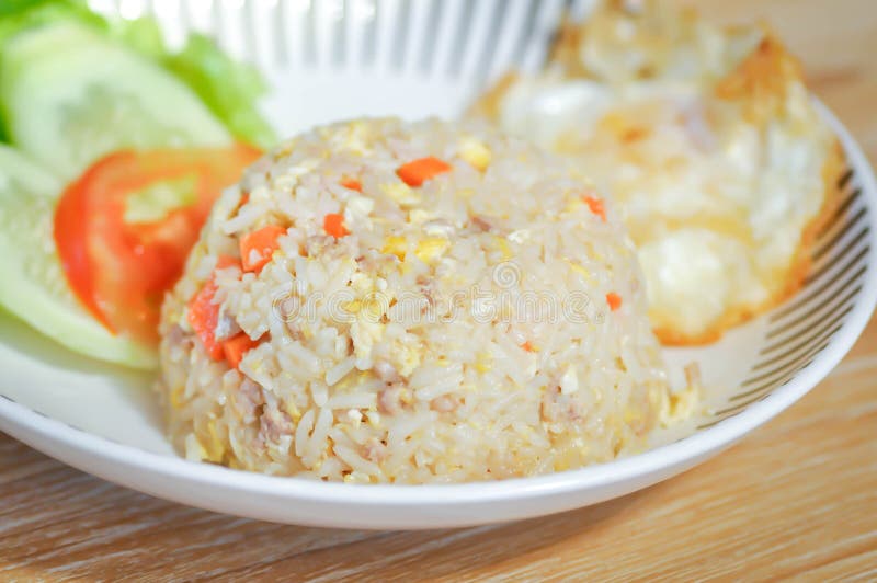 Stir Fried Rice or Fried Rice with Sunny Side Up Egg Stock Photo ...