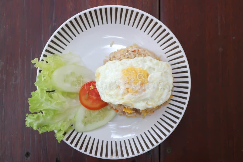 Stir Fried Rice or Fried Rice with Sunny Side Up Egg Stock Photo ...