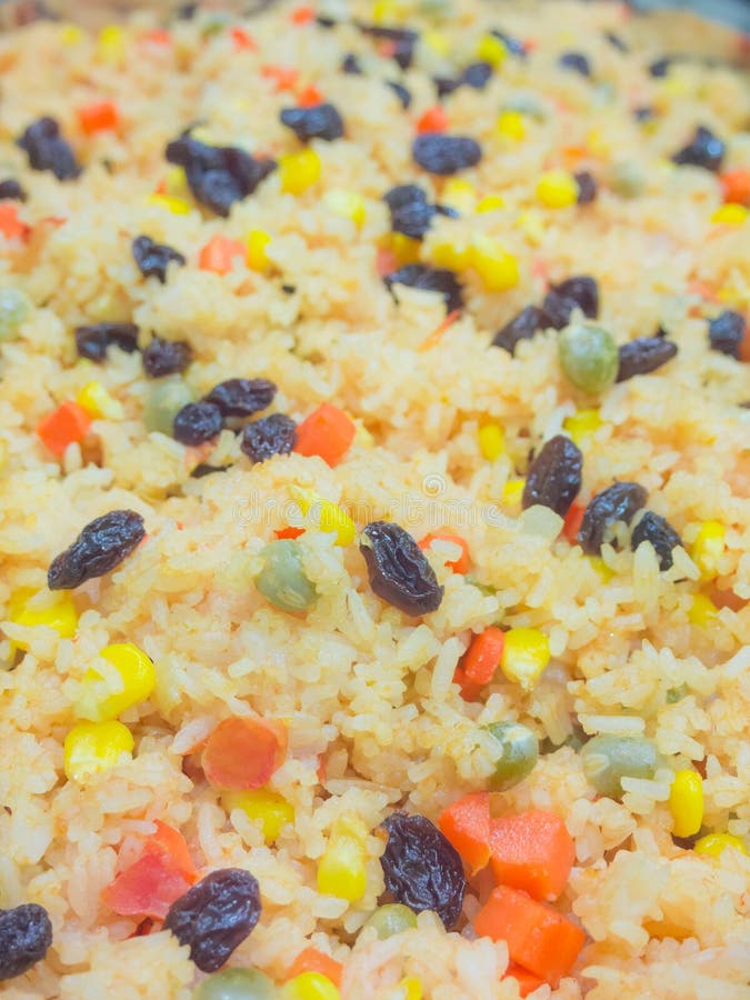 Stir-fried rice and veggie stock image. Image of closeup - 73211695