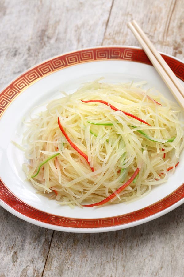 Stir Fried Shredded Potatoes, Chinese Cuisine Stock Image - Image of ...