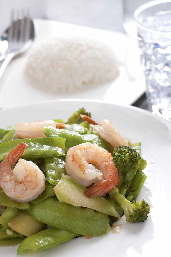 Stir Fried Snow Peas with Shrimp. Stock Photo - Image of delicious ...