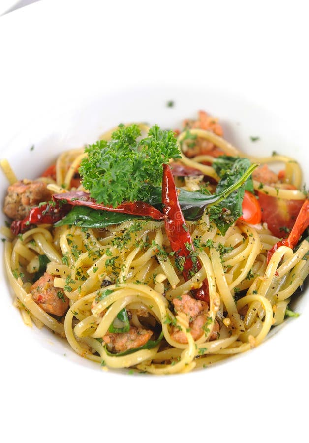 Stir fried spaghetti stock photo. Image of eating, chilli - 101597048