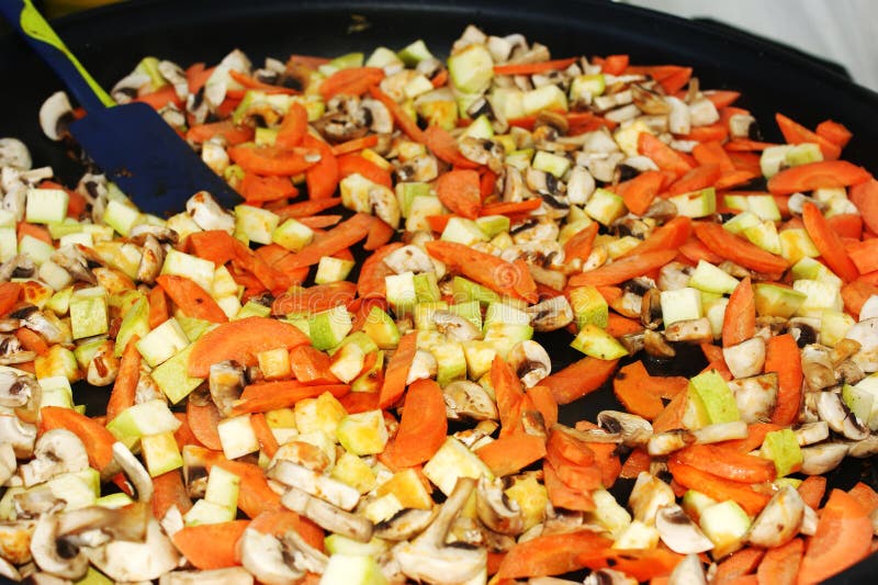 Stir-fried Vegetables in a Frying Pan Stock Photo - Image of cook, fast ...