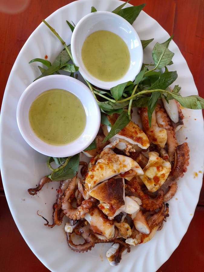 Stir-fry Octopus with Satay Stock Photo - Image of breakfast, produce ...