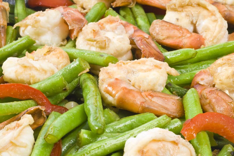 Chinese Cuisine Jumbo Shrimp Mixed Vegetables Stock Image - Image of ...