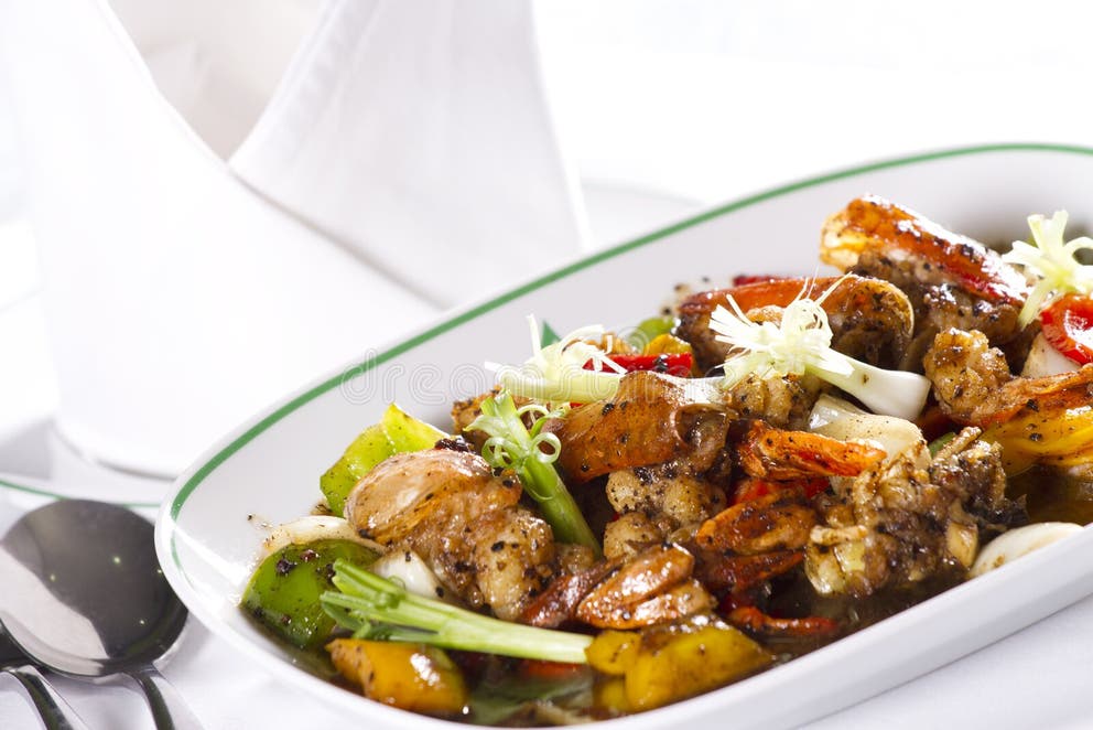 Stir mix seafood stock image. Image of shrimp, seafood - 25015891