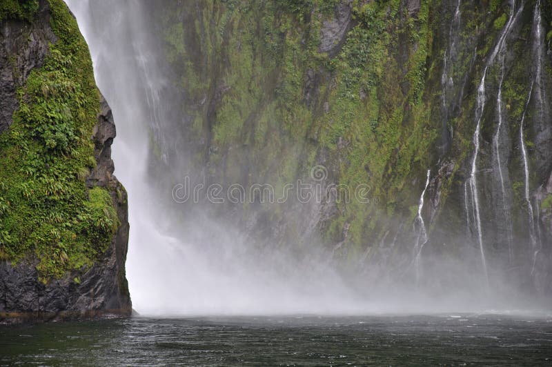 Stirling Falls at Milford Sound, South Island, New Zealand Stock Photo ...