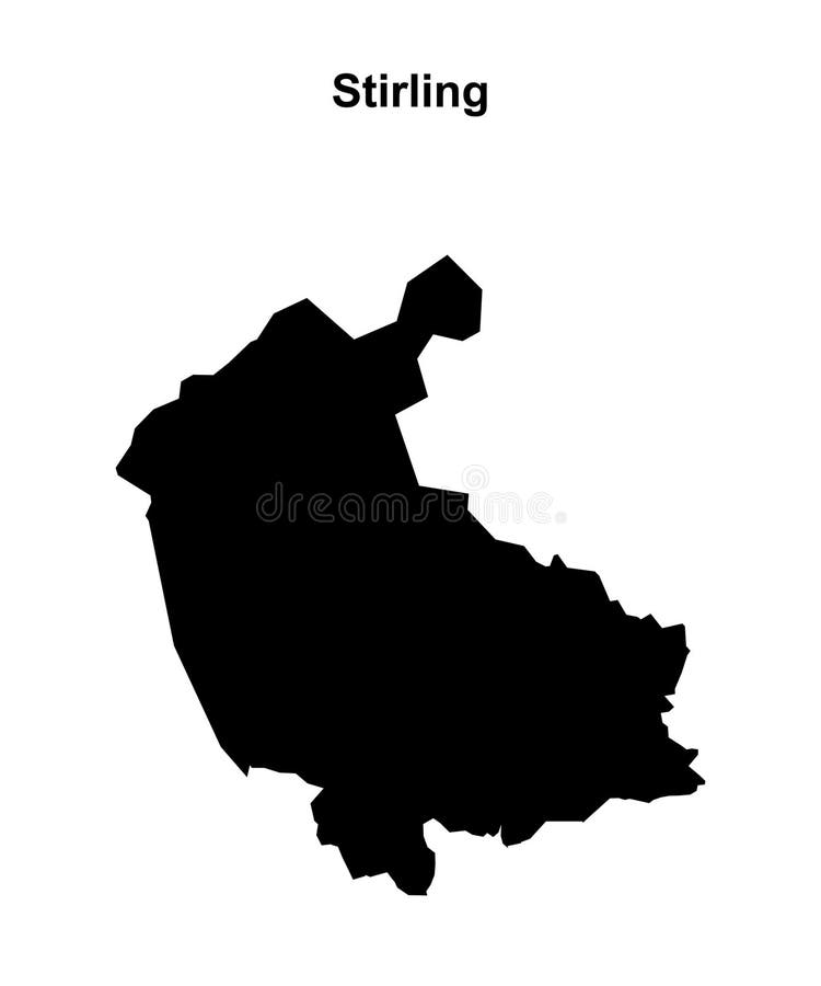 Stirling outline map stock vector. Illustration of vector - 360654727