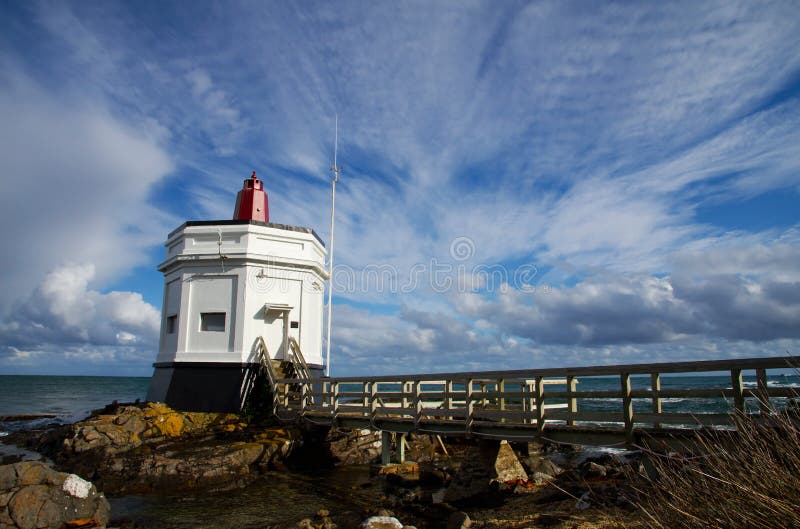 Stirling Point Lighthouse, Bluff Stock Photo - Image of point ...
