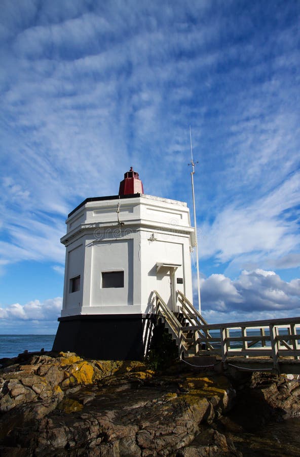 Stirling Point Lighthouse, Bluff, New Zealand Stock Photo - Image of ...