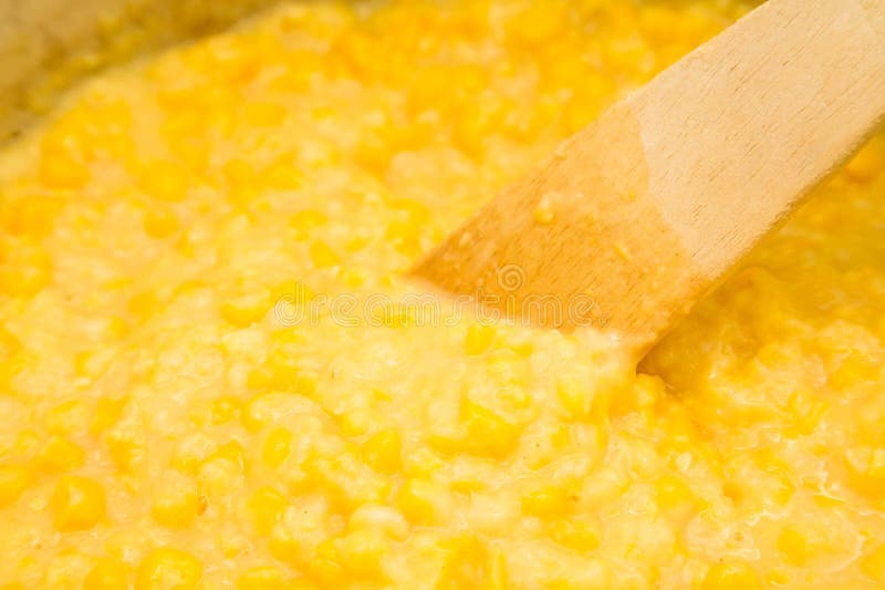 Stirring Creamed Corn stock photo. Image of corn, healthy - 51481344