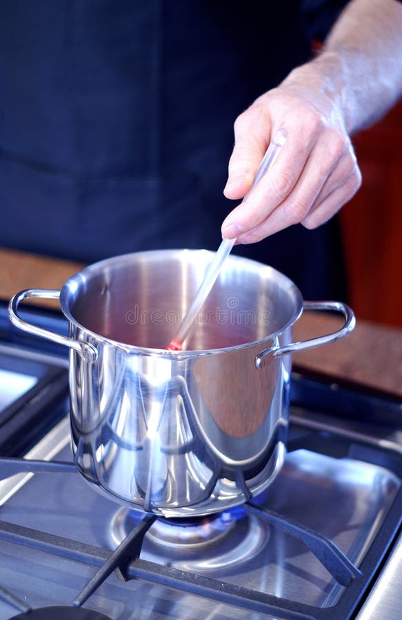 Stirring the Pot stock image. Image of stainless, cuisine - 4427867