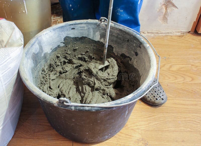 Stirring Tile Adhesive Mixer. Stock Photo - Image of tile, manual: 64282094