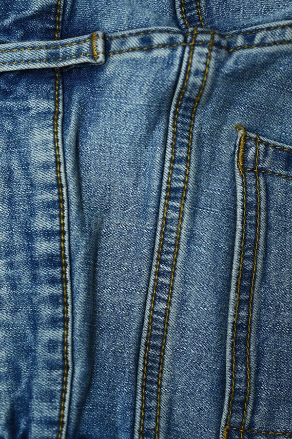 Close Up Stitch on Blue Jeans Textile Stock Photo - Image of linen ...