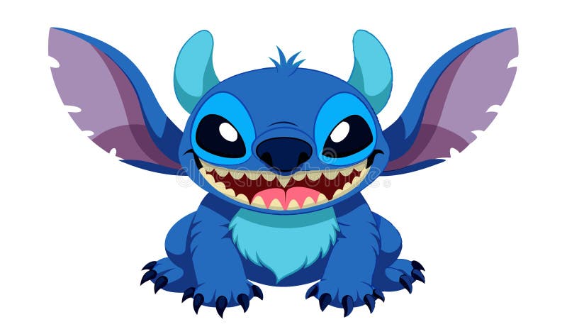 Stitch in Full Mischief Mode with Big Eyes and Blue Fur Stock Photo ...