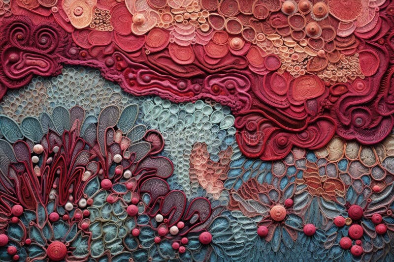 Stitch Patterns Created by a Sewing Machine Stock Image - Image of ...