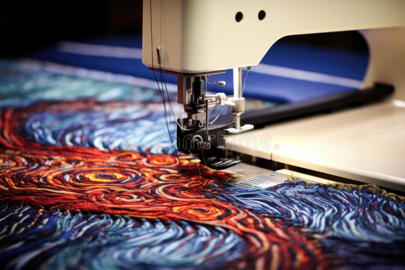 Stitch Patterns Created by a Sewing Machine Stock Illustration ...