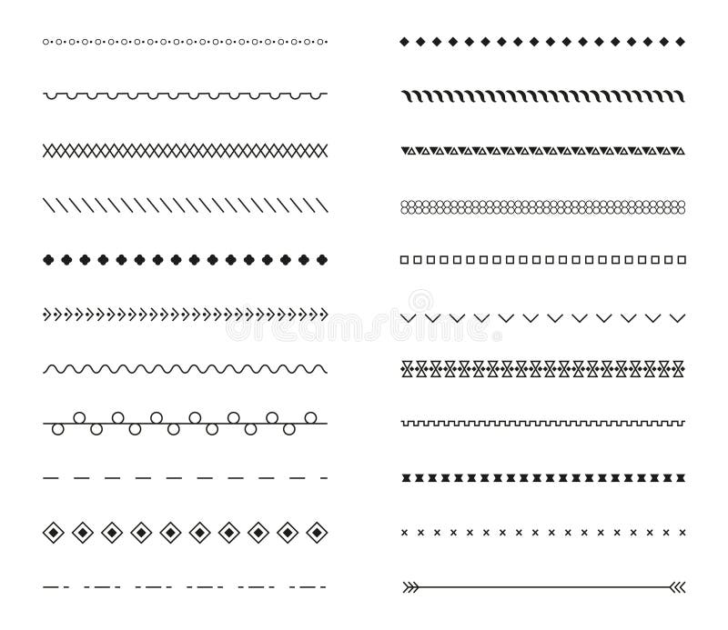 Stitch Stitches Vector Set. Stitched Repeated Seams Big Collection ...