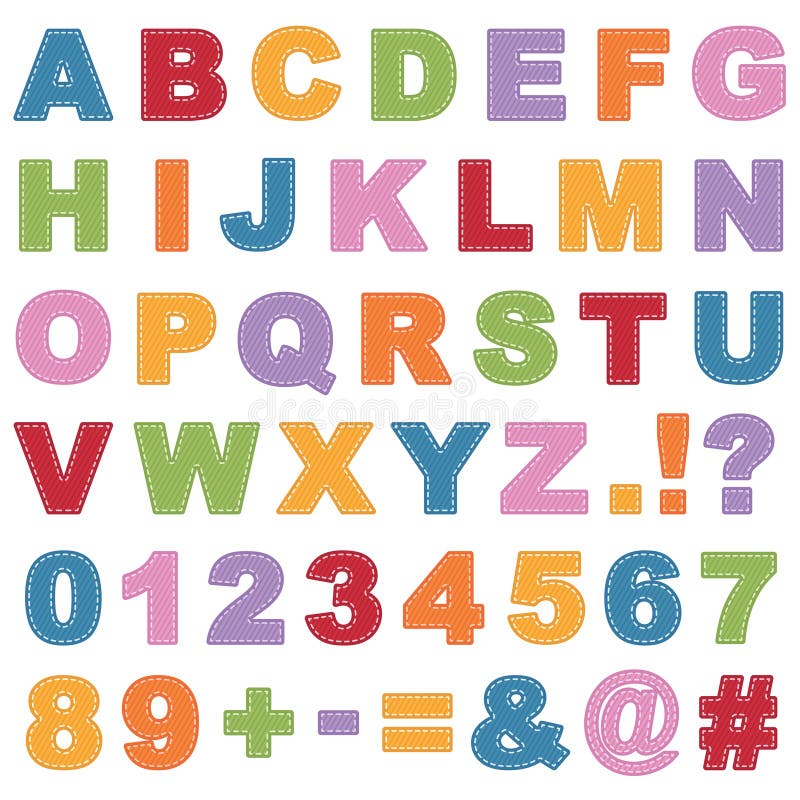 Stitched alphabet stock vector. Illustration of punctuation - 29345946