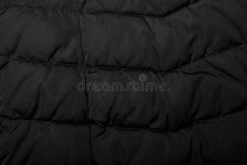 Stitched Down Jacket or Quilted Outer Garments Black Fabric Texture ...