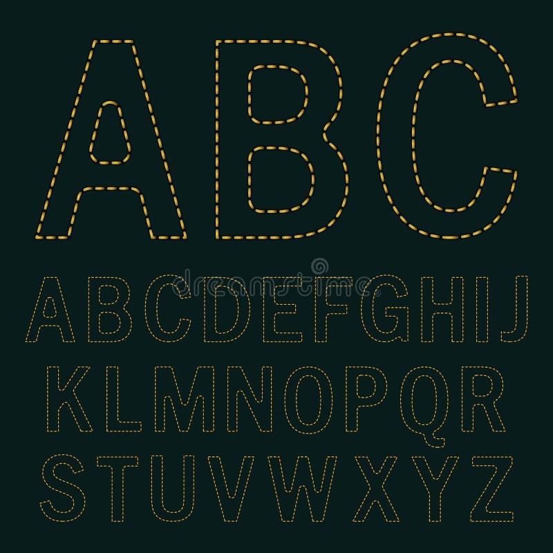 Stitched English alphabet stock vector. Illustration of pattern - 234161855