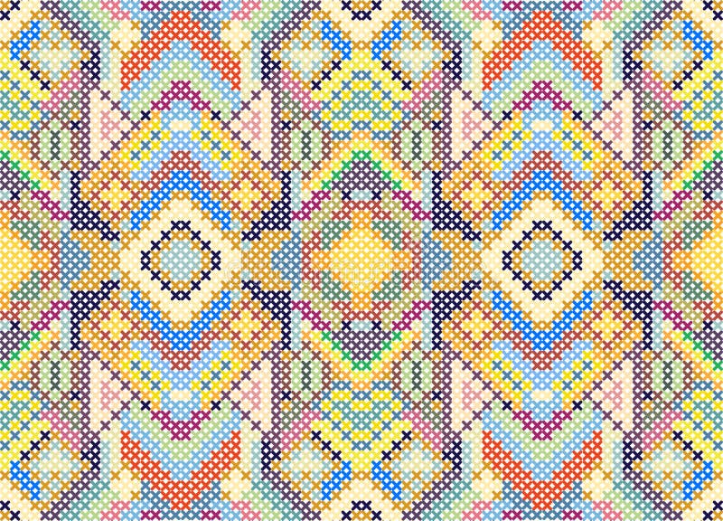 Stitched seamless pattern stock vector. Illustration of bright - 34012449